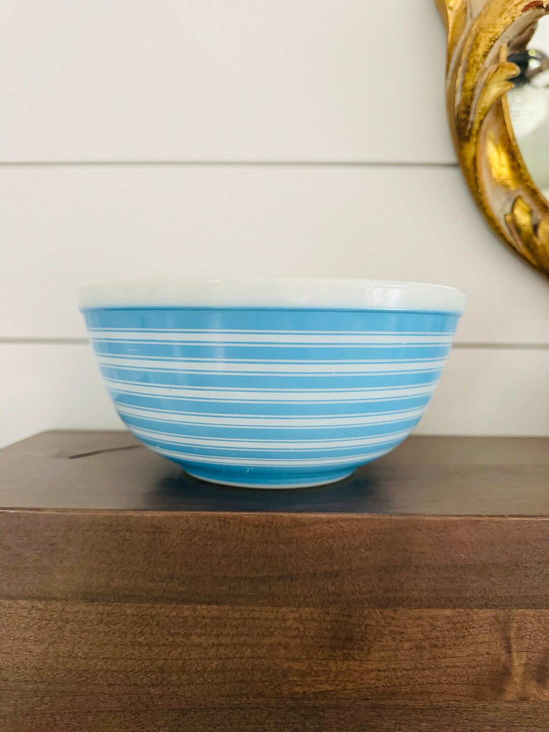 Vintage Pyrex 403 2 1/2 Quart / Blue and White Striped Bowl/ Mid ...