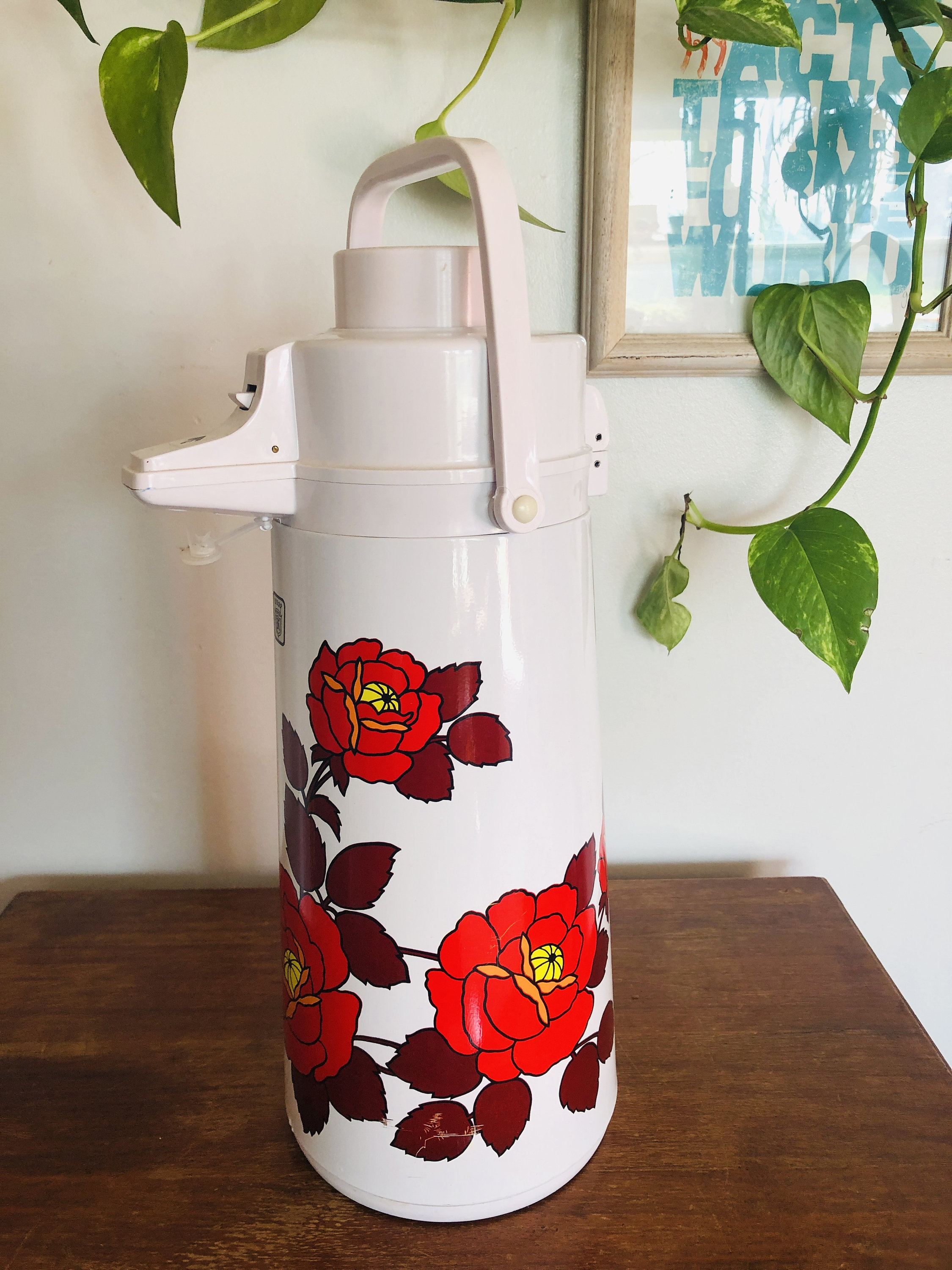 Vintage 70's Thermos/ Air Pressure Thermos/flower/ Retro Thermos/coffee Thermos/rose Thermos ...