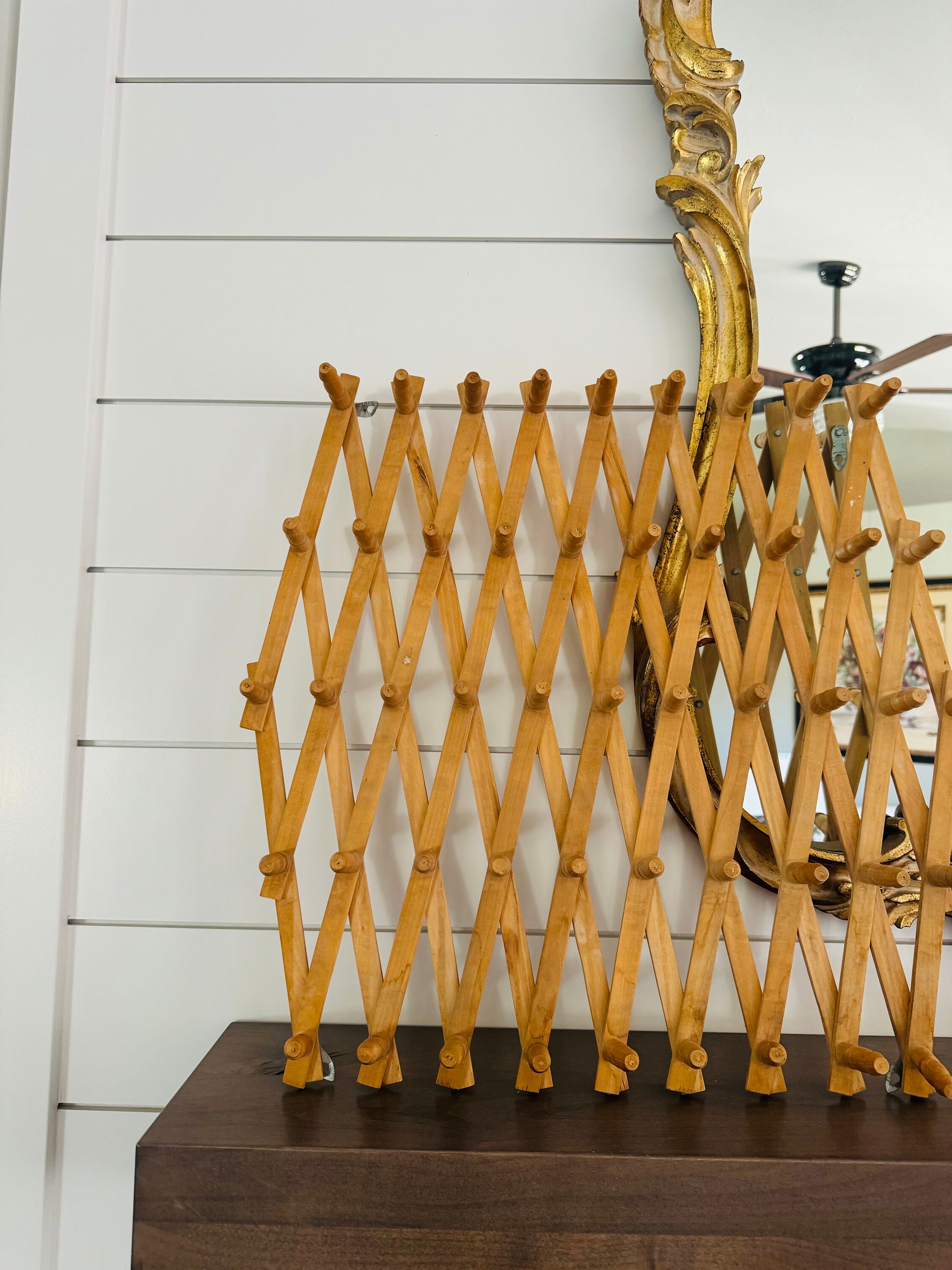 Vintage Wooden Accordion Rack/ 59 Pegs/ Wooden Rack/ Vintage Farmhouse ...