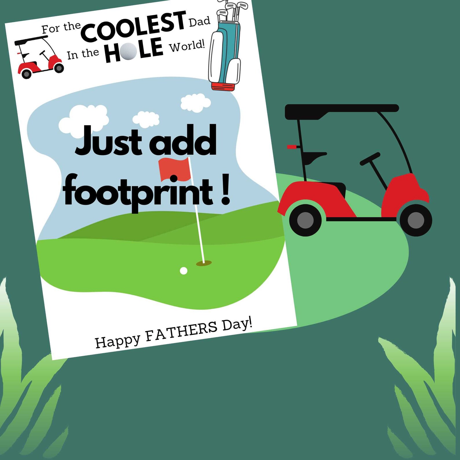 Fathers Day Footprint Craft Golf Lover, Footprint Memory Keepsake ...