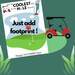 Fathers Day Footprint Craft Golf Lover, Footprint Memory Keepsake ...