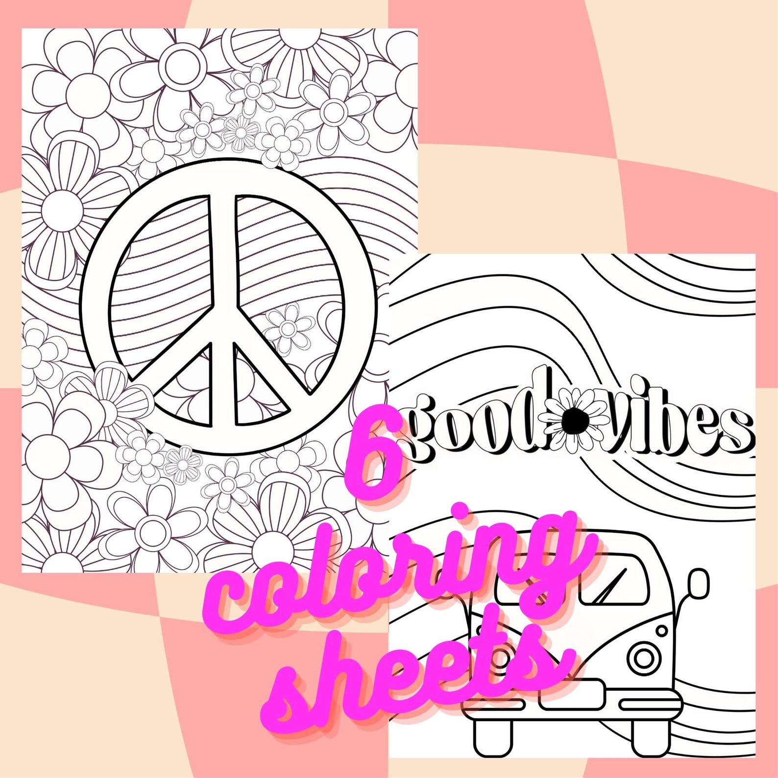 Printable Kids Groovy Coloring Sheet, Retro Coloring Sheets, Printable ...