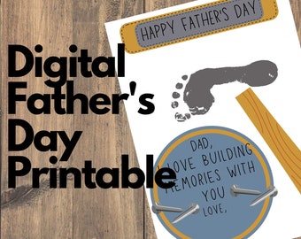 Fathers Day Footprint Craft Golf Lover, Footprint Memory Keepsake ...