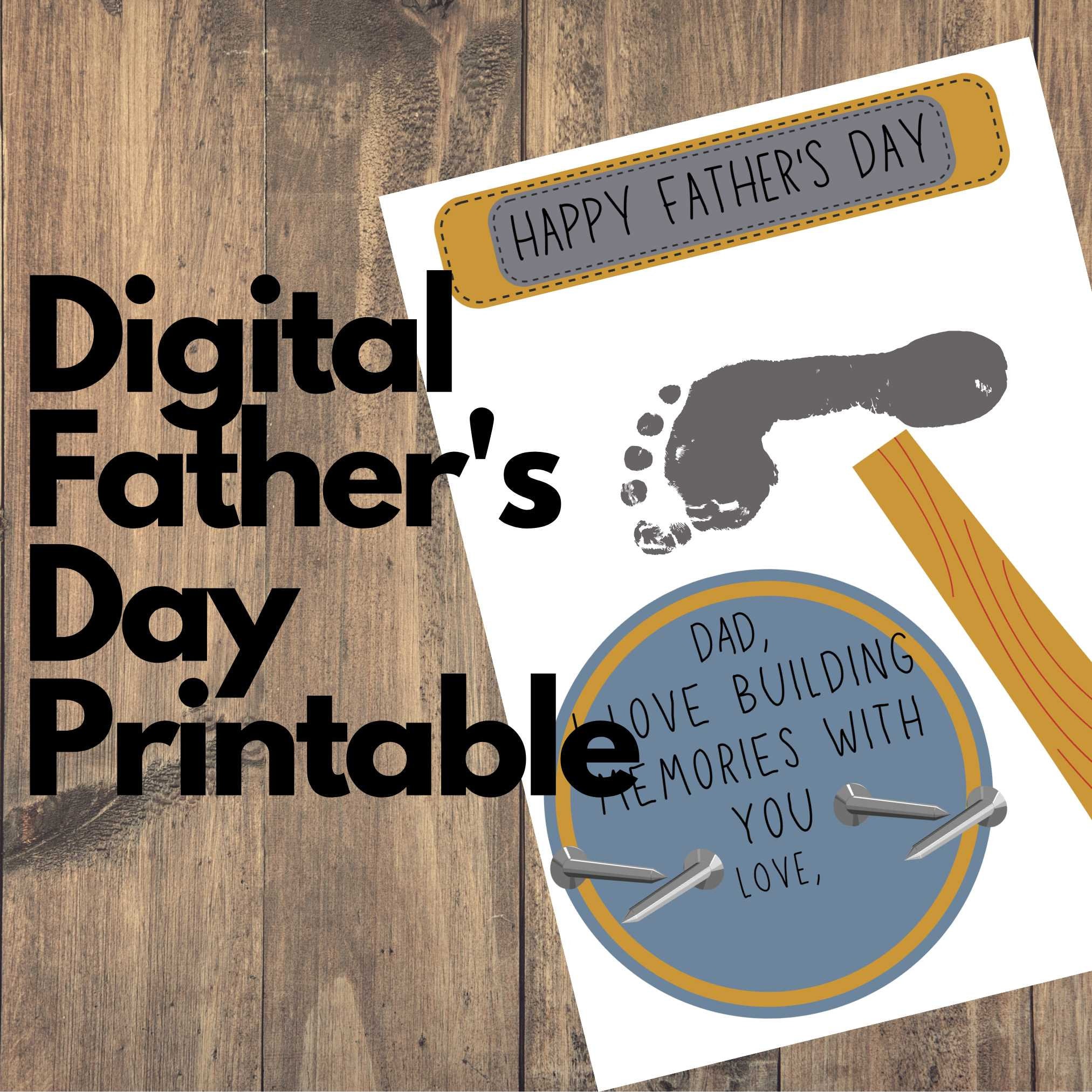 Fathers Day Footprint Craft, Footprint Memory Keepsake, Printable - Etsy