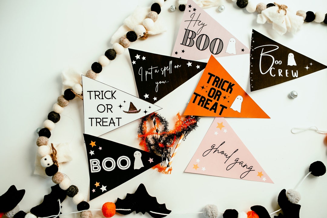 Halloween Pennant Flags Printable DIY Decor Instant Download - Etsy