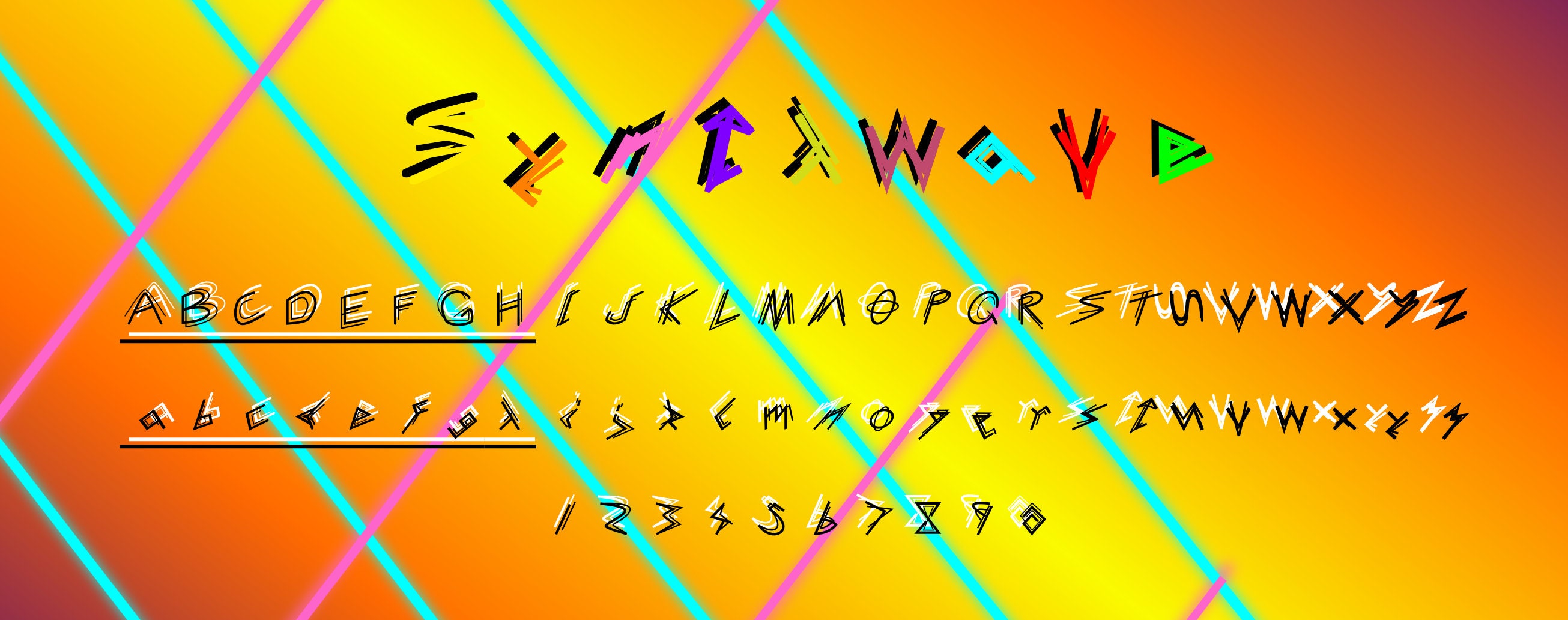 Synthwave Neon Lights Font otf Ttf - Etsy