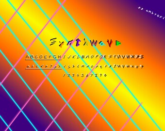 Synthwave Font - Etsy