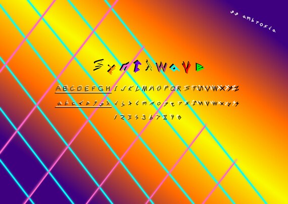 Synthwave Neon Lights Font otf Ttf - Etsy