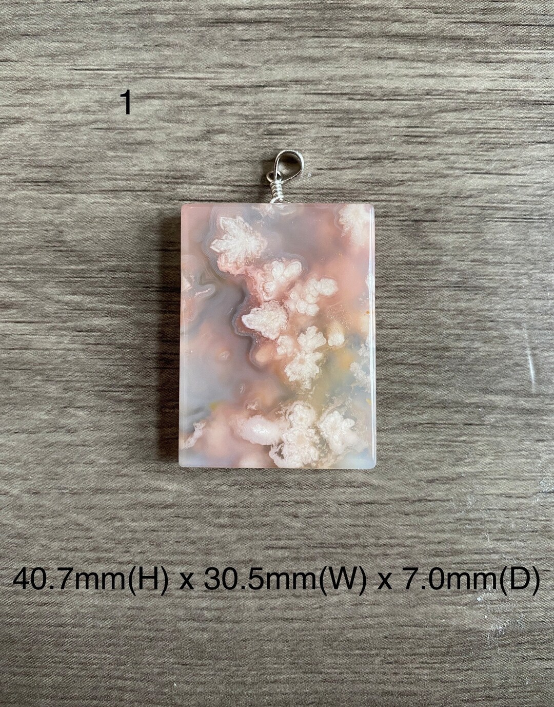 Rectangle Shape Sakura Cherry Blossom Agate Necklace Under 20 - Etsy