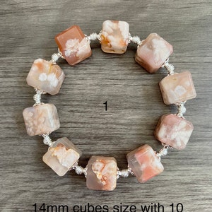 Sugar Cube Sakura Cherry Blossom Agate Elastic Bracelet - Etsy