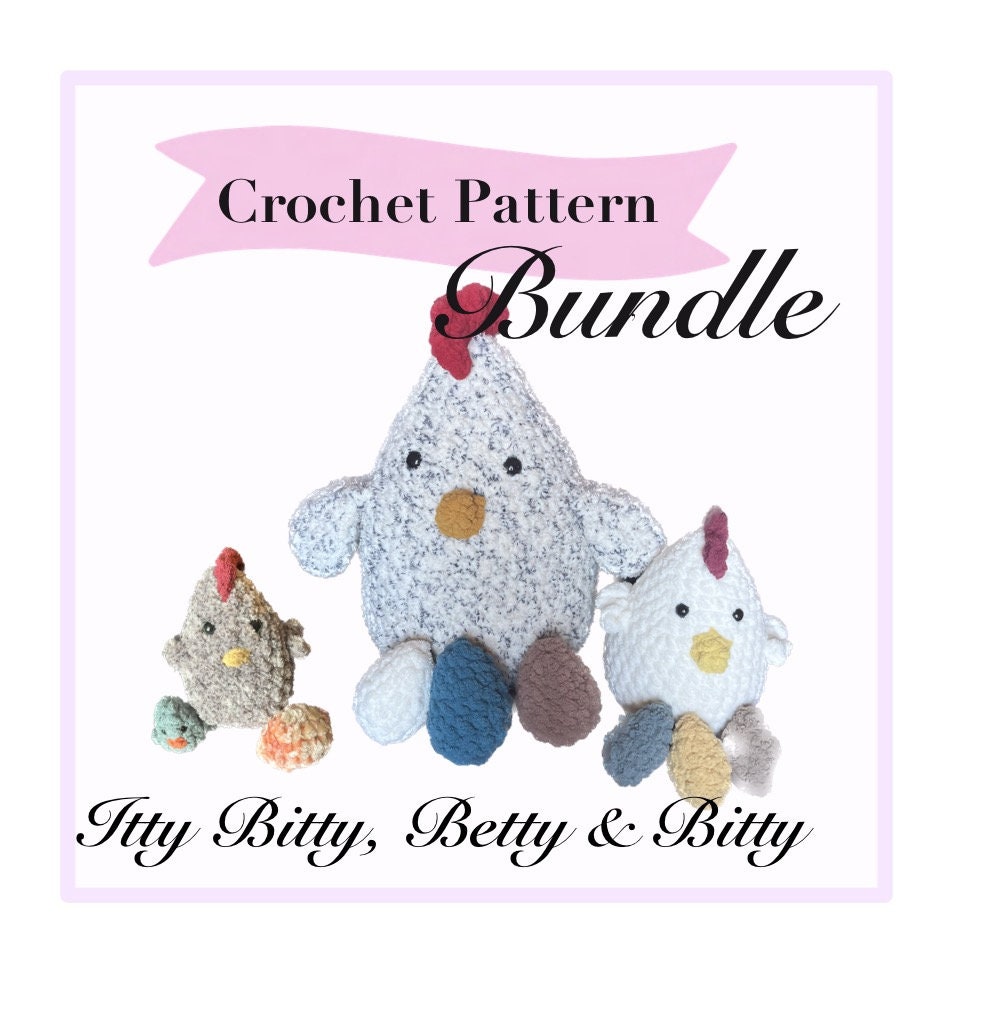 Betty and Bitty Betty the Egg Laying Chickens Crochet Pattern BUNDLE - Etsy