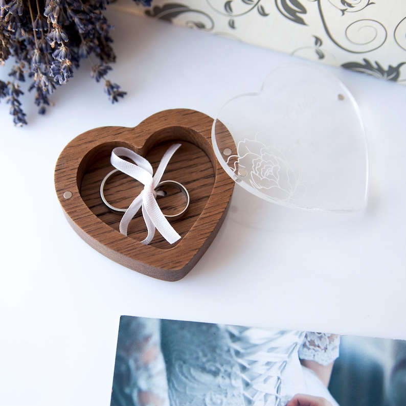 Ring Bearer Box for Wedding Ceremony With Ribbon – Personalized Gypsum ...