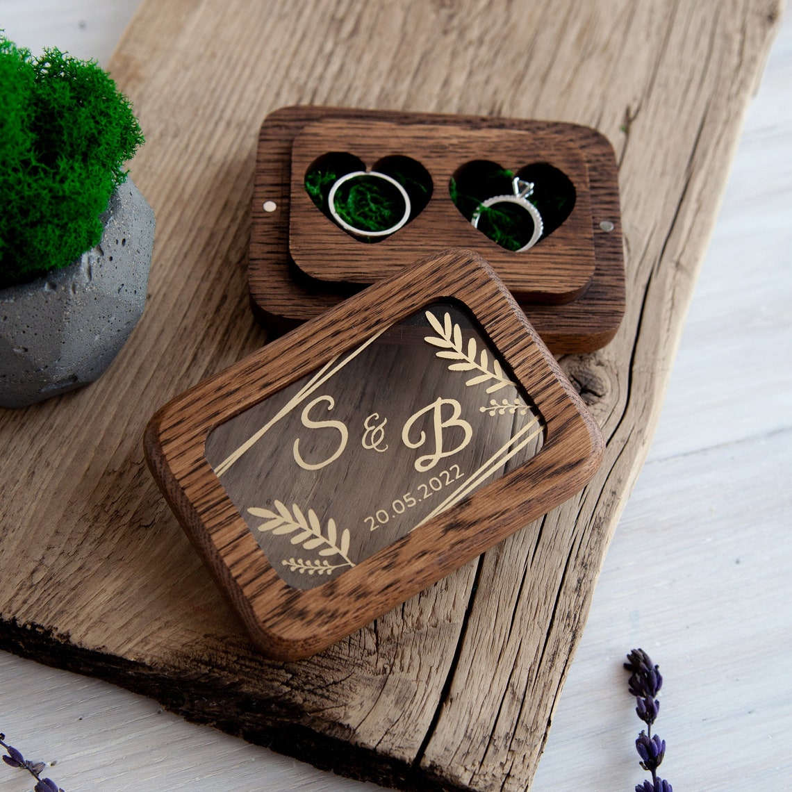 Wooden Ring Box for Wedding Ceremony Custom Wooden Ring - Etsy