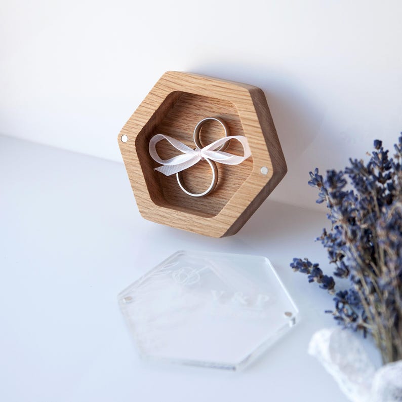 Ring Bearer Box for Wedding Ceremony With Ribbon – Personalized Gypsum ...