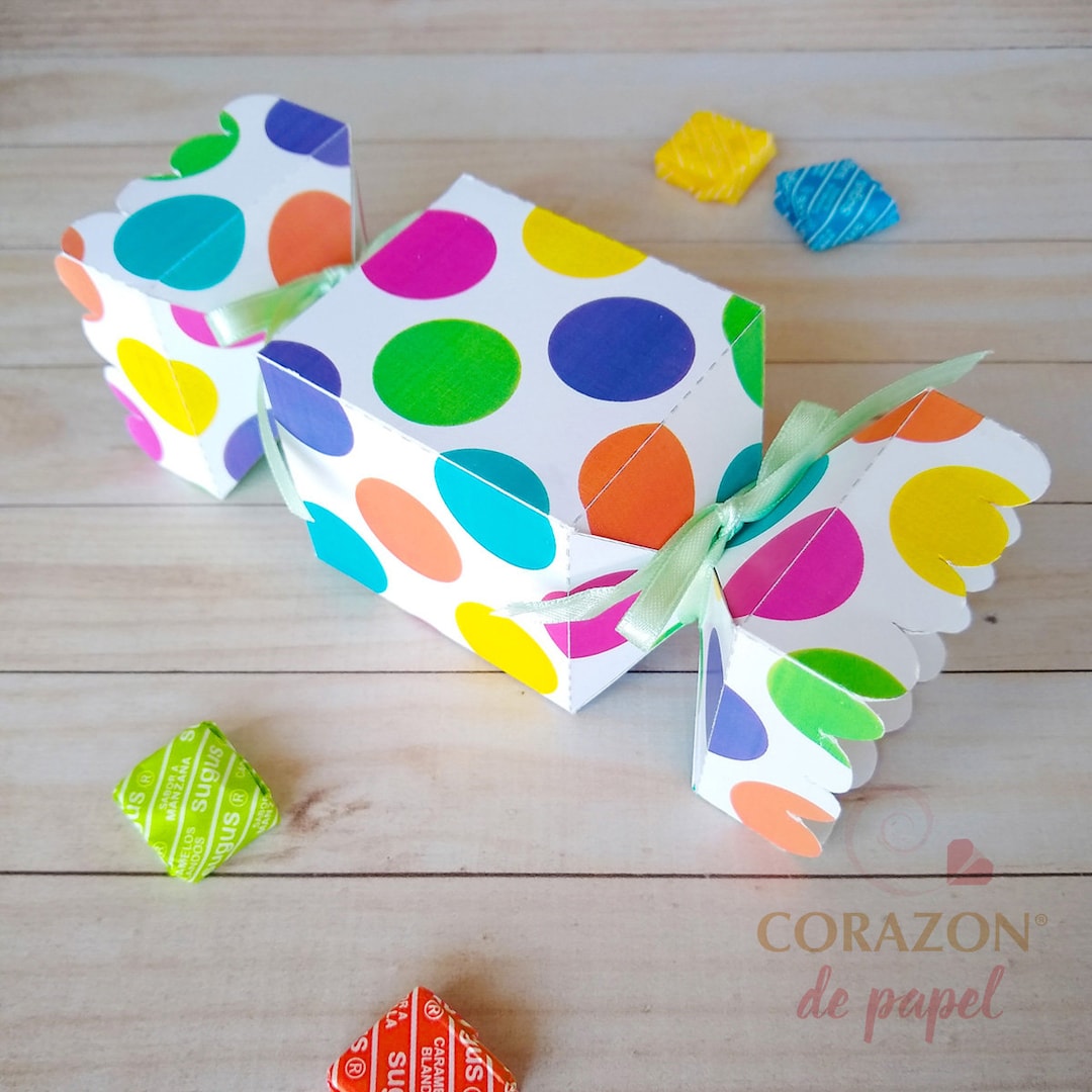 Multicolor Candy Box Template - Etsy