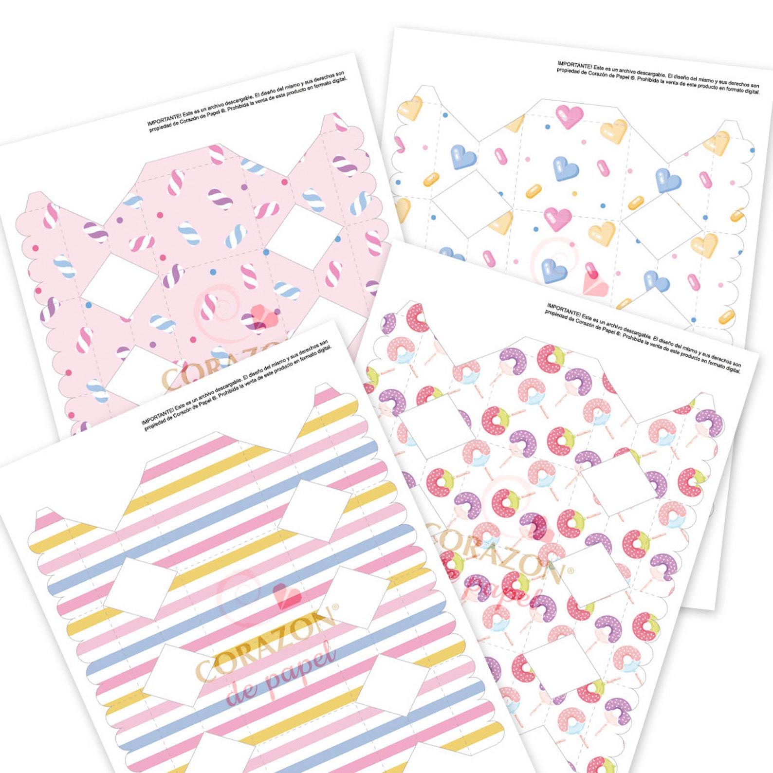 Cake Candy Box Template - Etsy