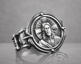 Mens Religious Signet Ring - Etsy