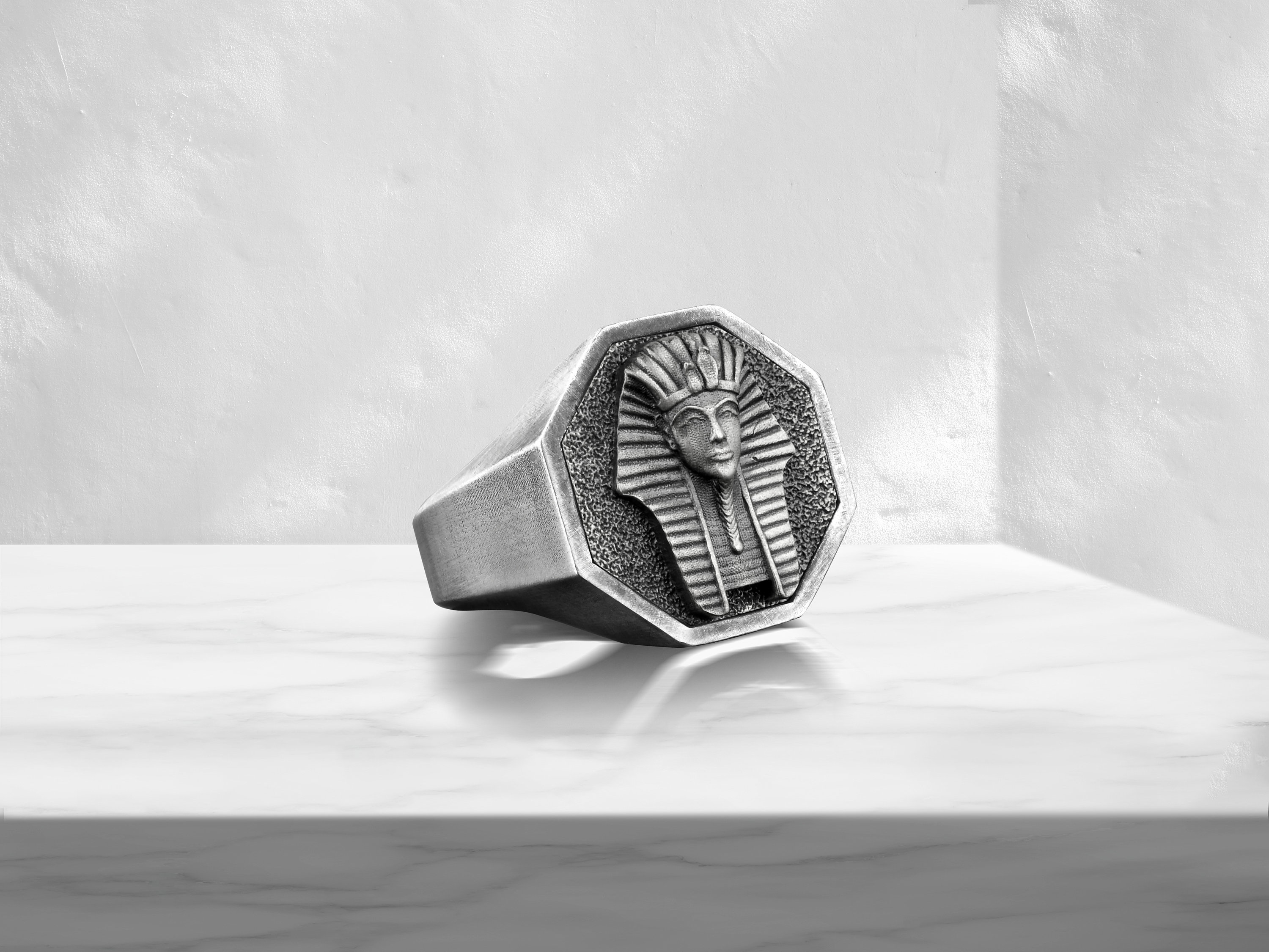 Pharoah Tutankhamun Silver Signet Ring for Men Ancient - Etsy