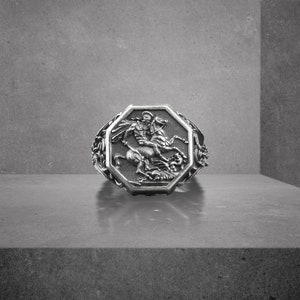 St George of Lydda Faith Signet Ring Saint George Christian - Etsy