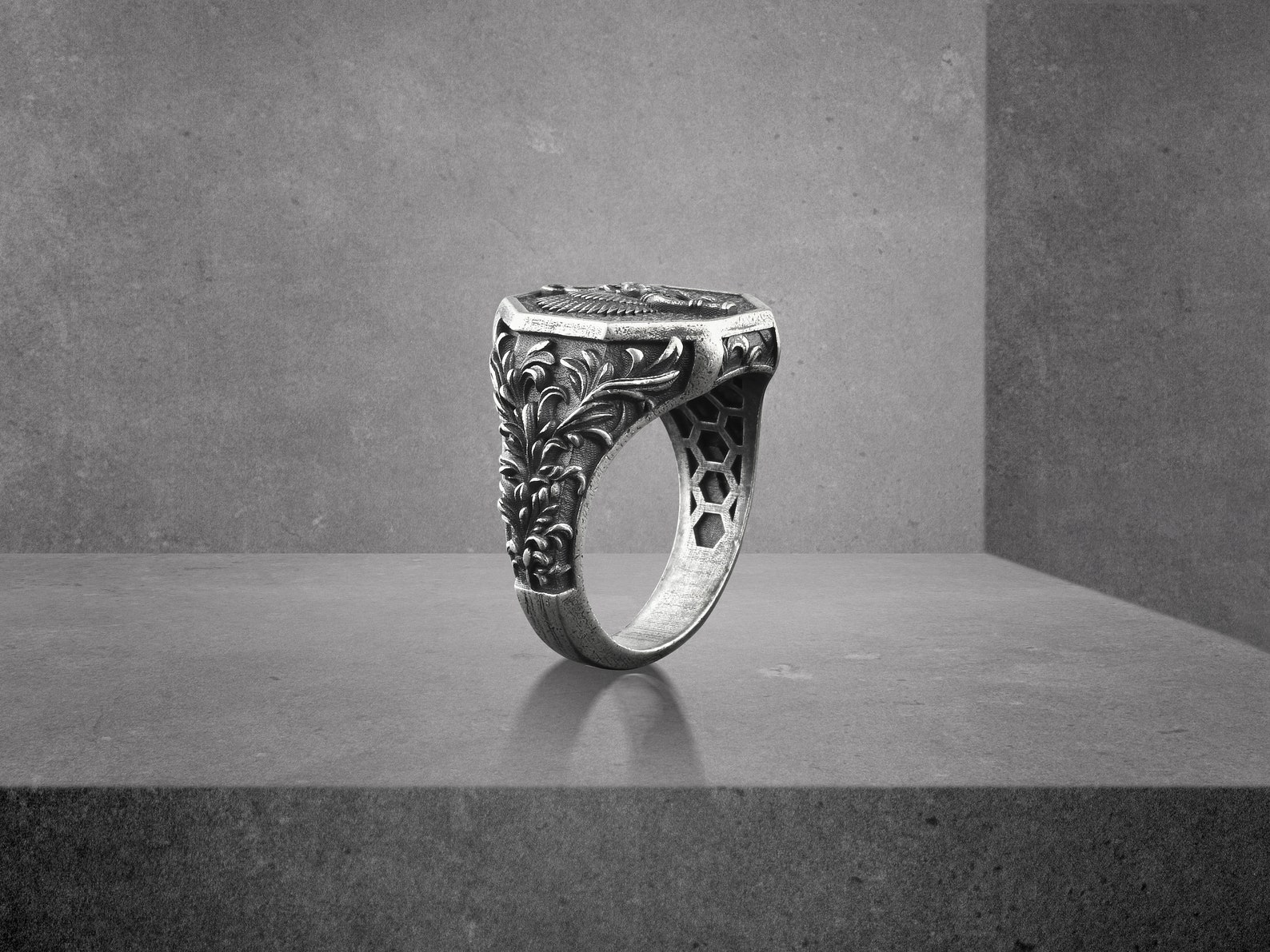 Bastet Egyptian Goddess Signet Ring Hieroglyphics Cat Ring - Etsy