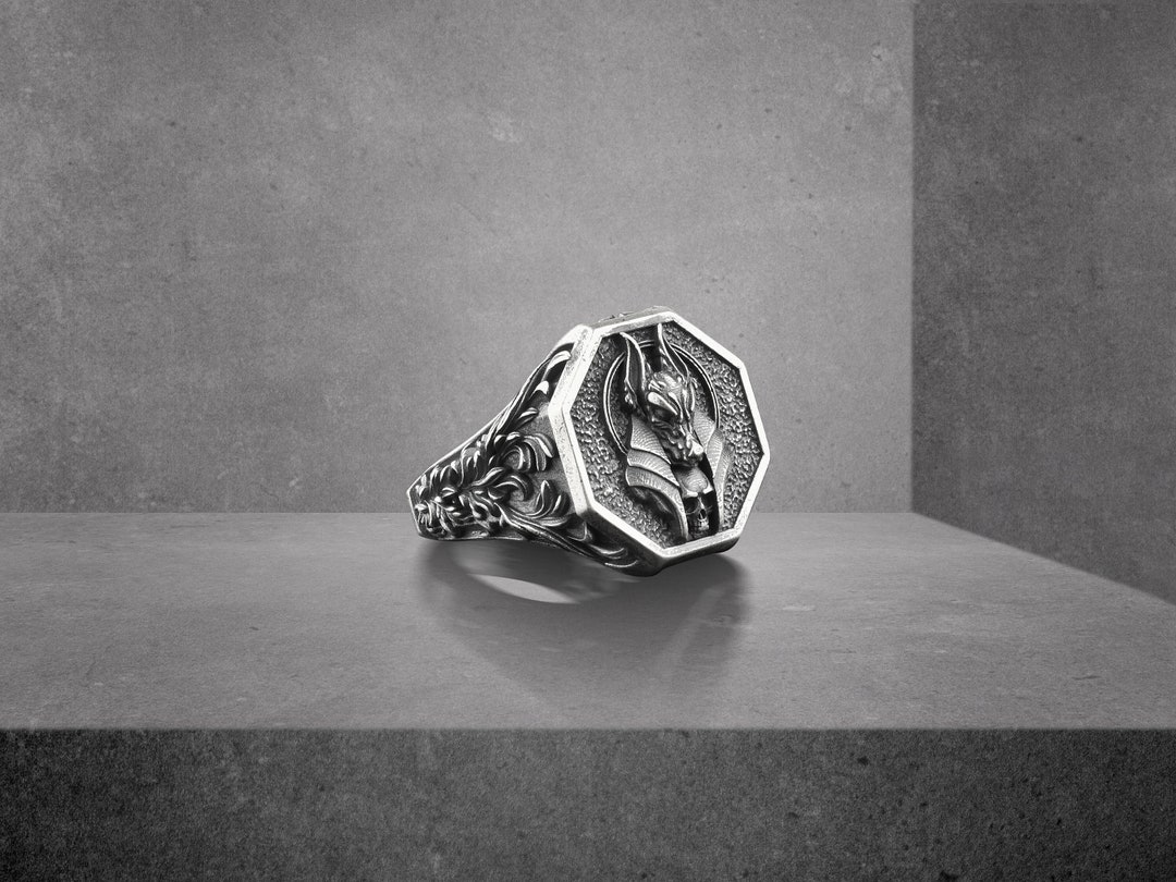 Seth Egyptian Goddess Signet Ring Engraved Gothic Ring for - Etsy