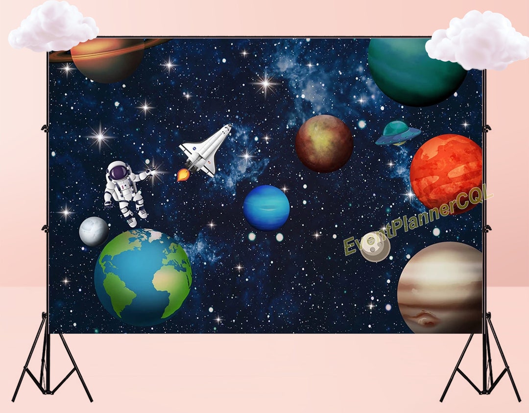 Spaceship Astronaut Backdrop Cover Earth Universe Space Planet - Etsy