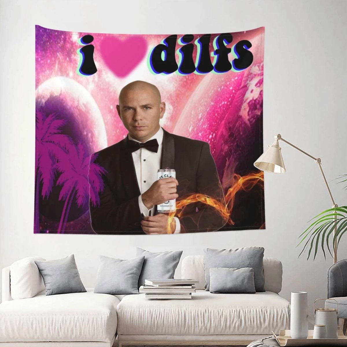 Funny Meme Tapestry Hippie Tapestry Wall Hanging I Love Dilfs - Etsy