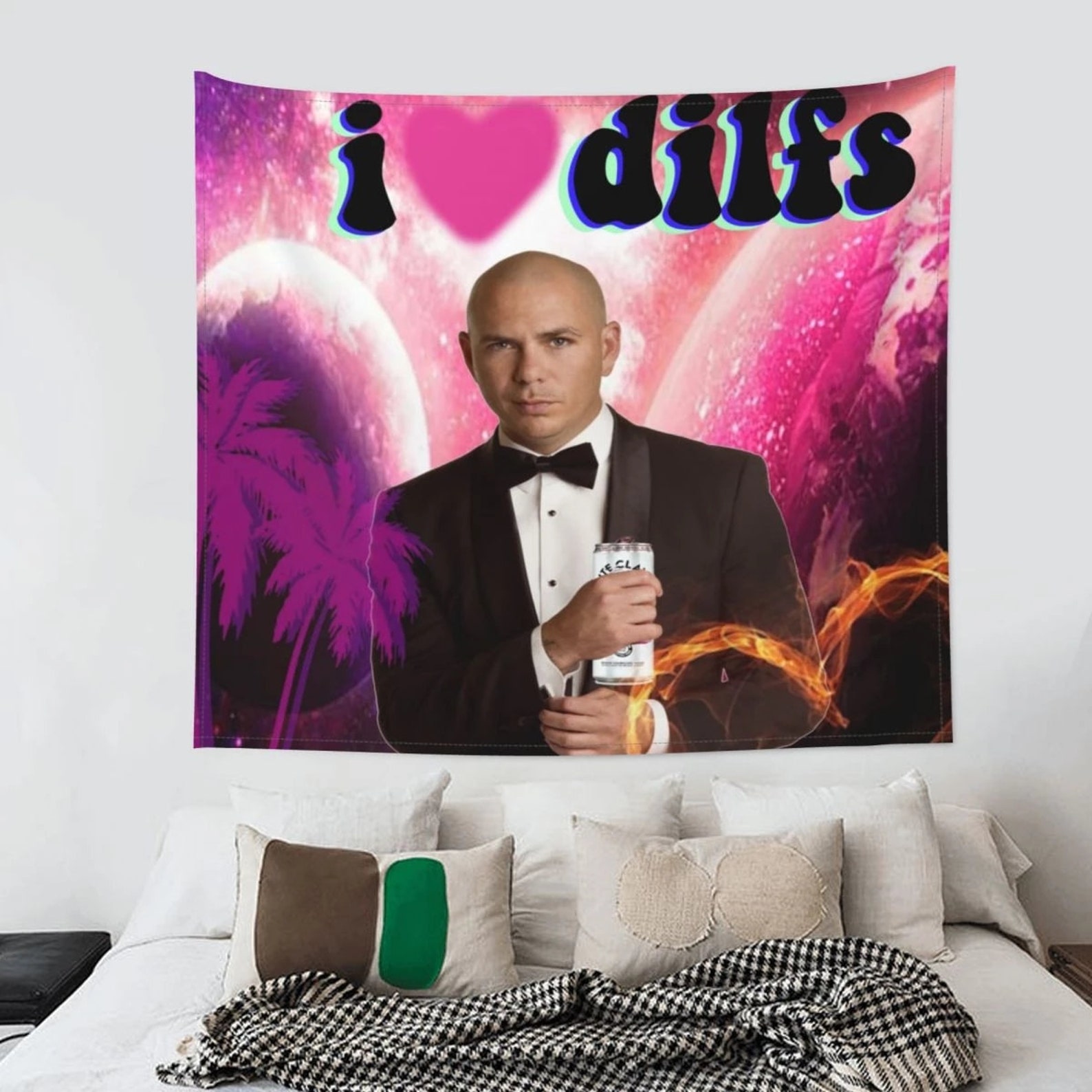 Funny Meme Tapestry Hippie Tapestry Wall Hanging I Love Dilfs - Etsy