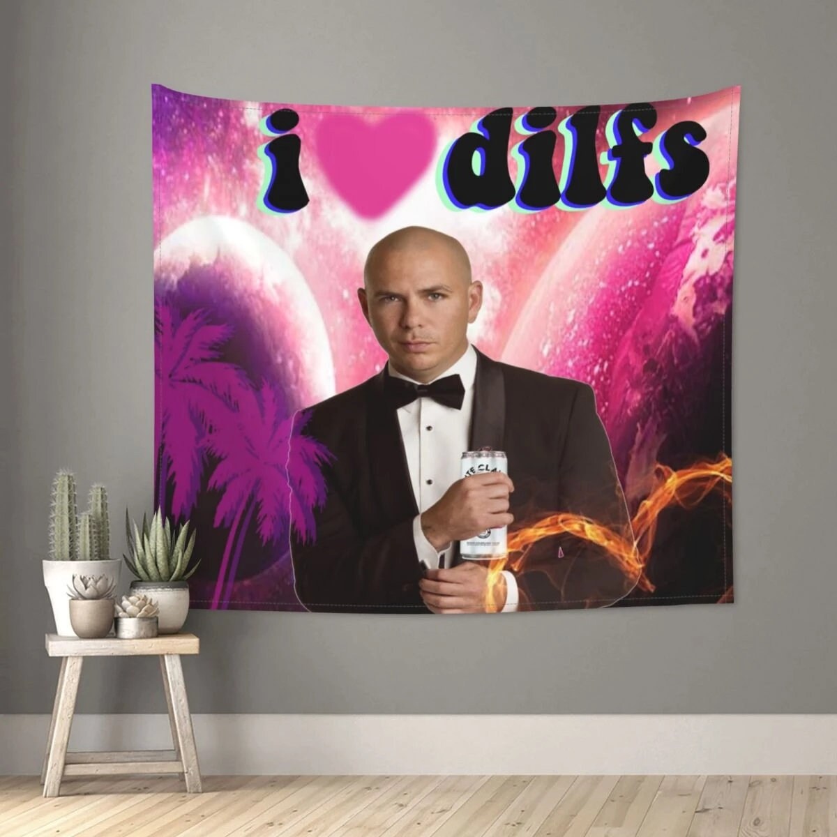 Funny Meme Tapestry Hippie Tapestry Wall Hanging I Love Dilfs - Etsy