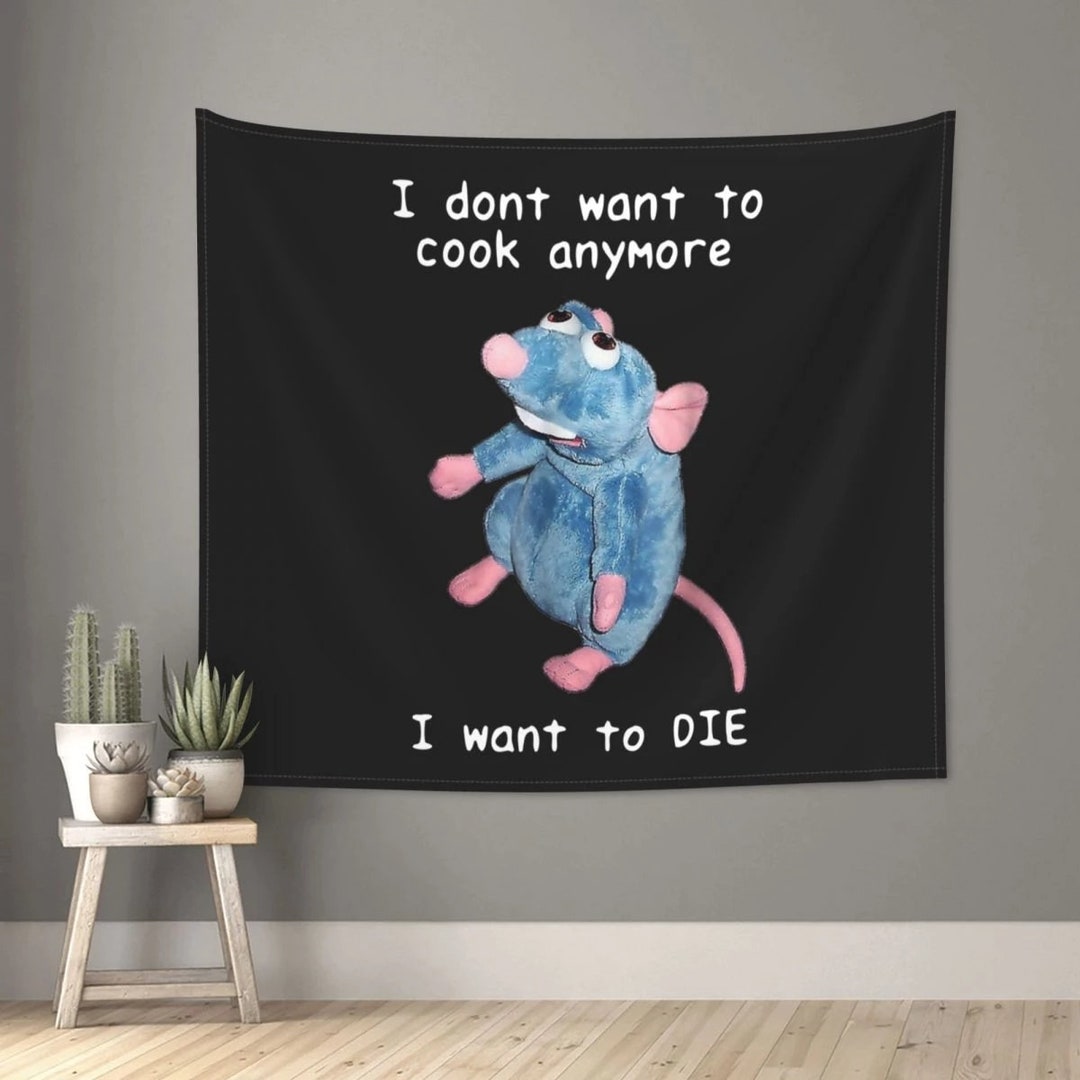 Cute Mouse Tapestry Funny Meme Tapestries Wall Hanging I Dont - Etsy