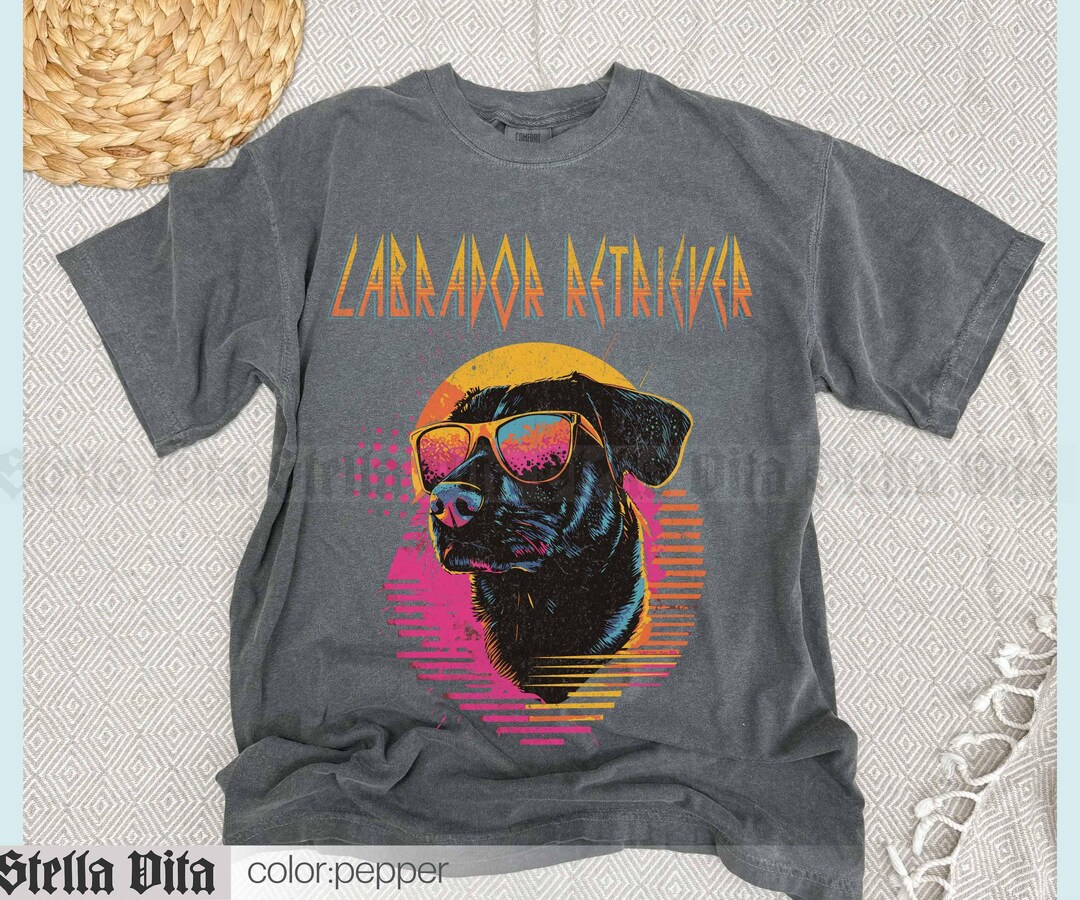 Black Lab Shirt, Labrador Comfort Colors Shirt, 80s Rock and Roll Lab ...