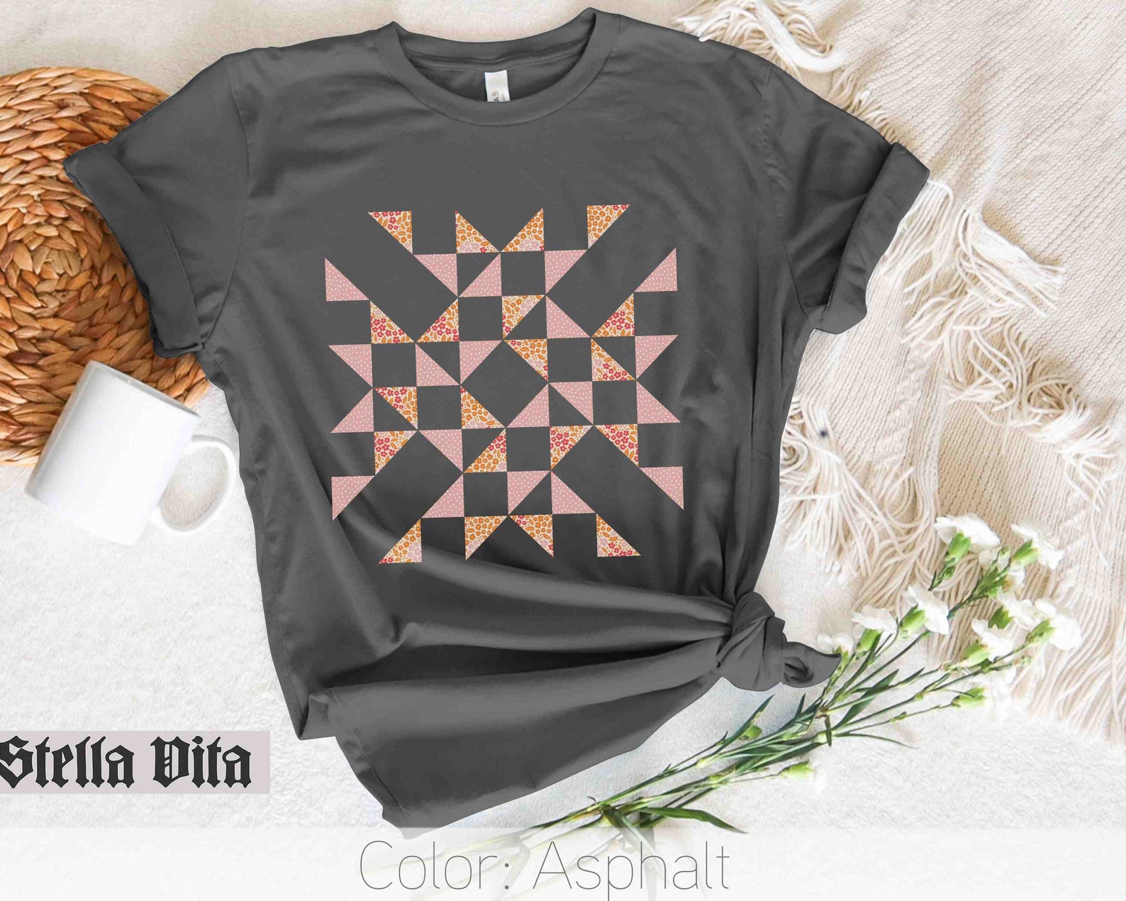 Quilt Shirt, Interwoven Puzzle Quilt Tshirt, Gift for Quilter, Quilt ...