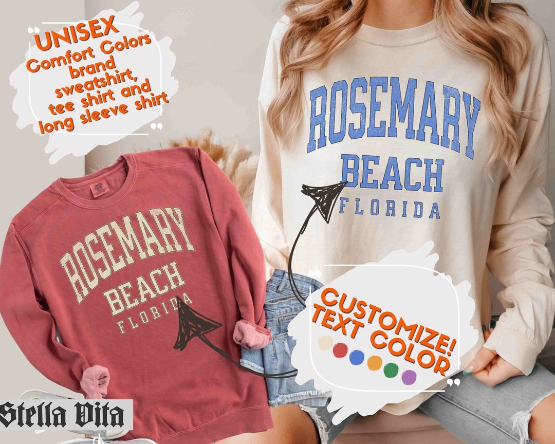 Rosemary Beach Sweatshirt Comfort Colors Shirt Collegiate Crewneck ...