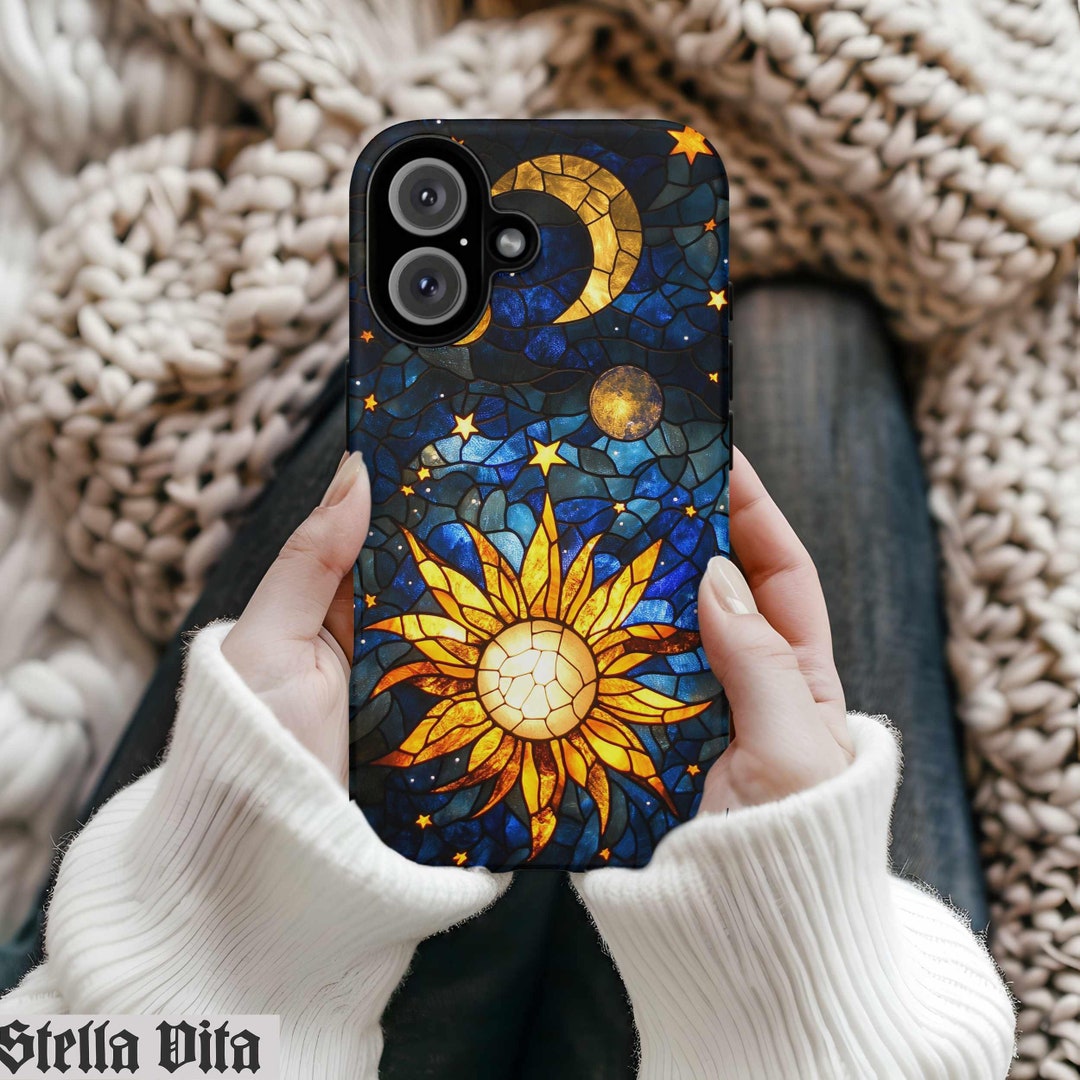 Sun Stars Phone iPhone Case, Moon Celestial Magsafe Phone Cover ...