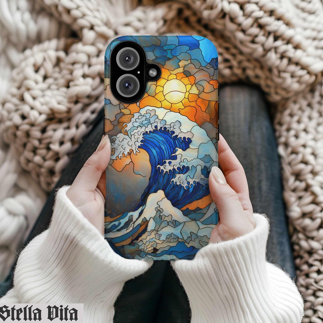 Hokusai Great Wave Phone Cases, Magsafe Phone Covers, Ocean Stained ...