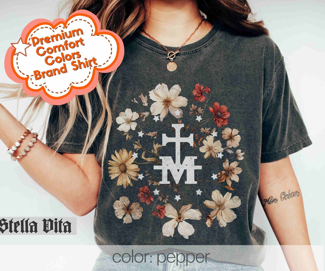 Marian Catholic Shirt, Virgin Mary Tshirt, Catholic Gifts for Women ...
