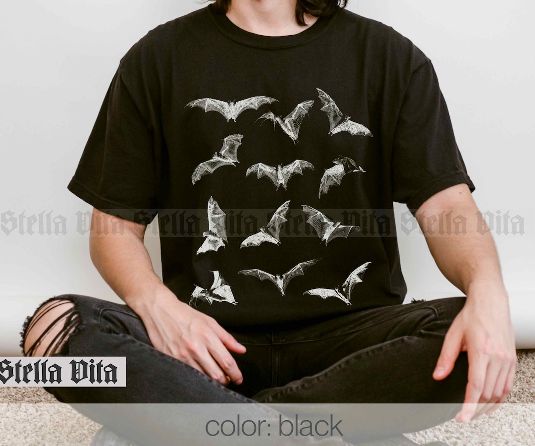 Bats Y2k T-shirt, Comfort Colors Vintage 90s Style Bat T-shirt, Spooky ...