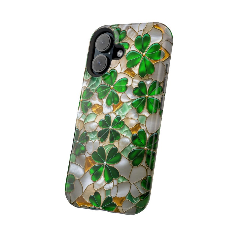 St Patricks Day Phone Case, Stained Glass Shamrocks Phone Case, Irish ...