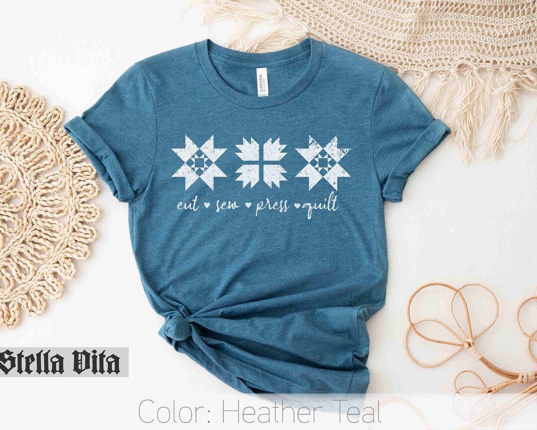 Quilt Shirt, Quilter Tee Shirt, Cut Sew Press Quilting Shirt, Gift for ...