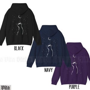 Celestial Cat Hoodie, Stars and Moon Sweatshirt, Cat Mom Hoodie ...