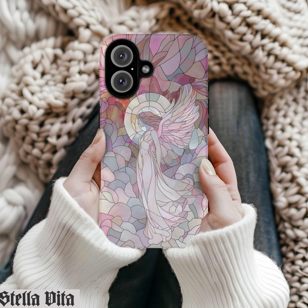 Angel Phone Case, Magsafe Compatible Cases, Stained Glass Effect ...