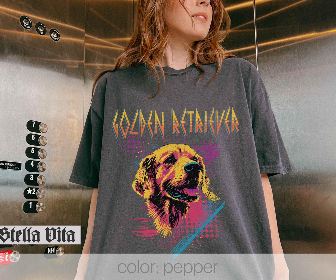Golden Retriever Shirt, 80s Rock and Roll Golden Mama Shirt, Golden ...