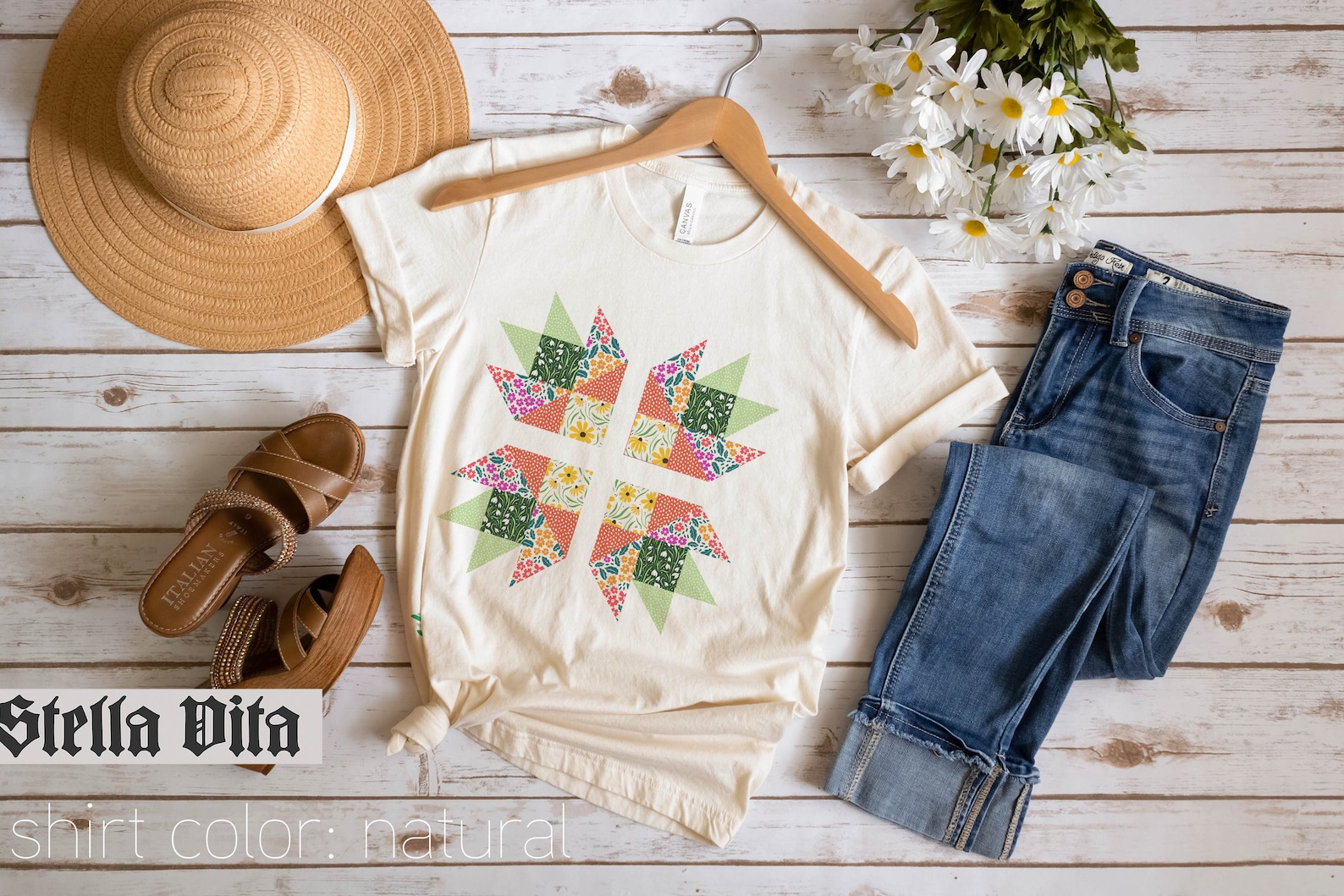 Quilt Shirt Quilt Block Shirt Floral Quilt Square Tee - Etsy