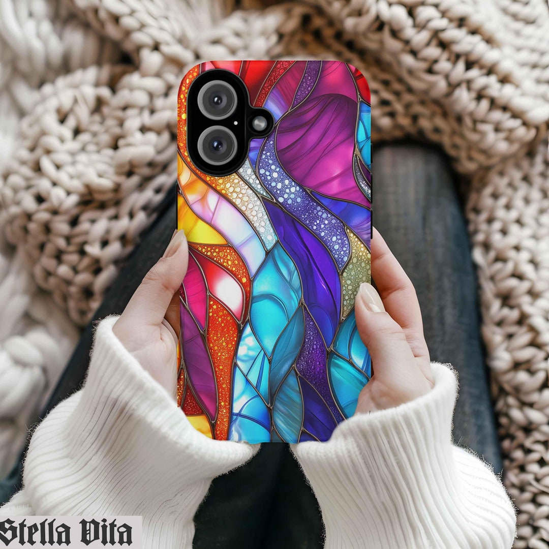 Diva Phone Case With Stained Glass Effect and Glitter Effect ...