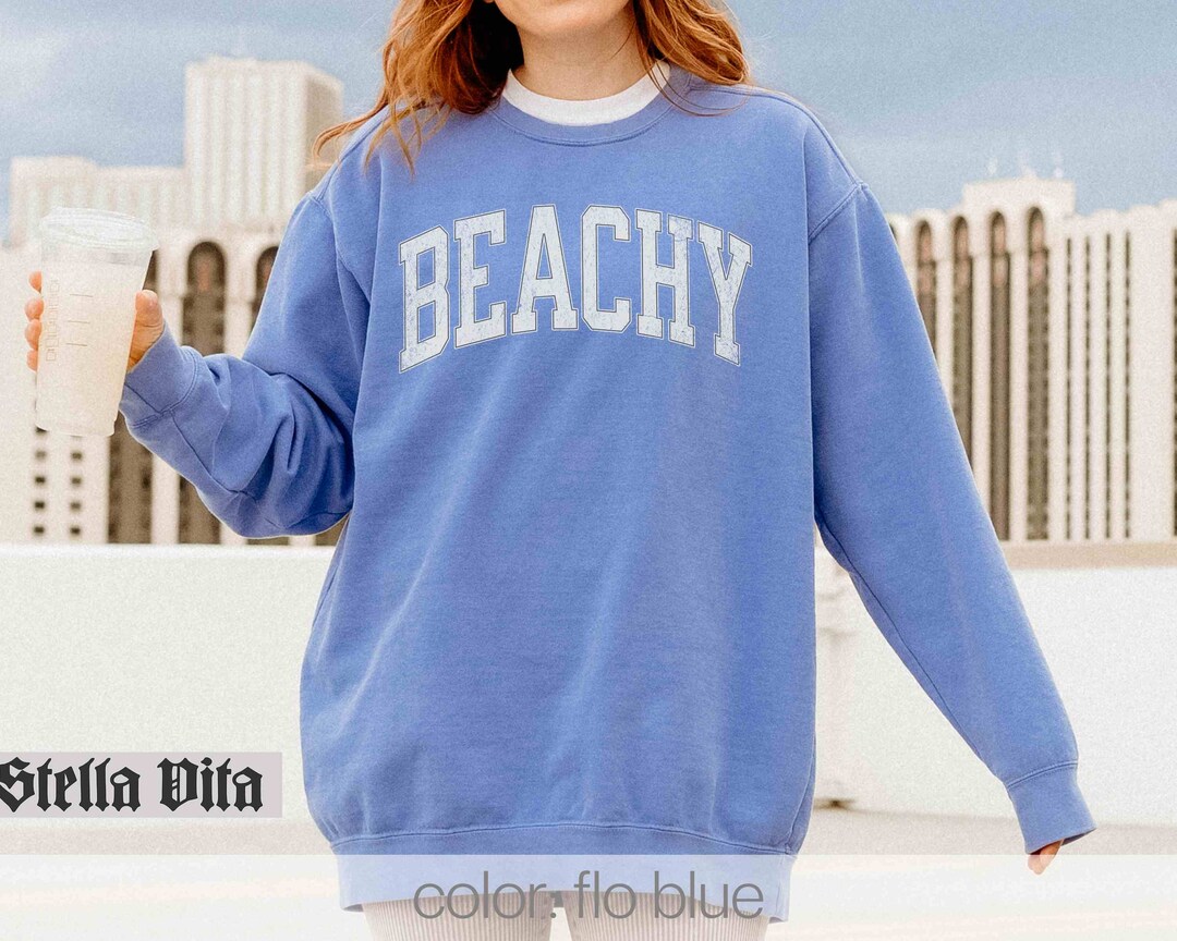 Beachy Sweatshirt, Beach Comfort Colors Long Sleeve Shirt, Beach Shirt ...