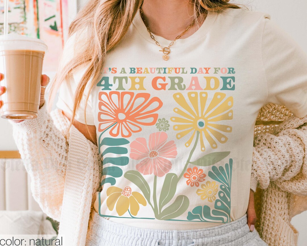 4th Grade Teacher Shirt, Wildflowers Fourth Grade Teacher Shirt ...