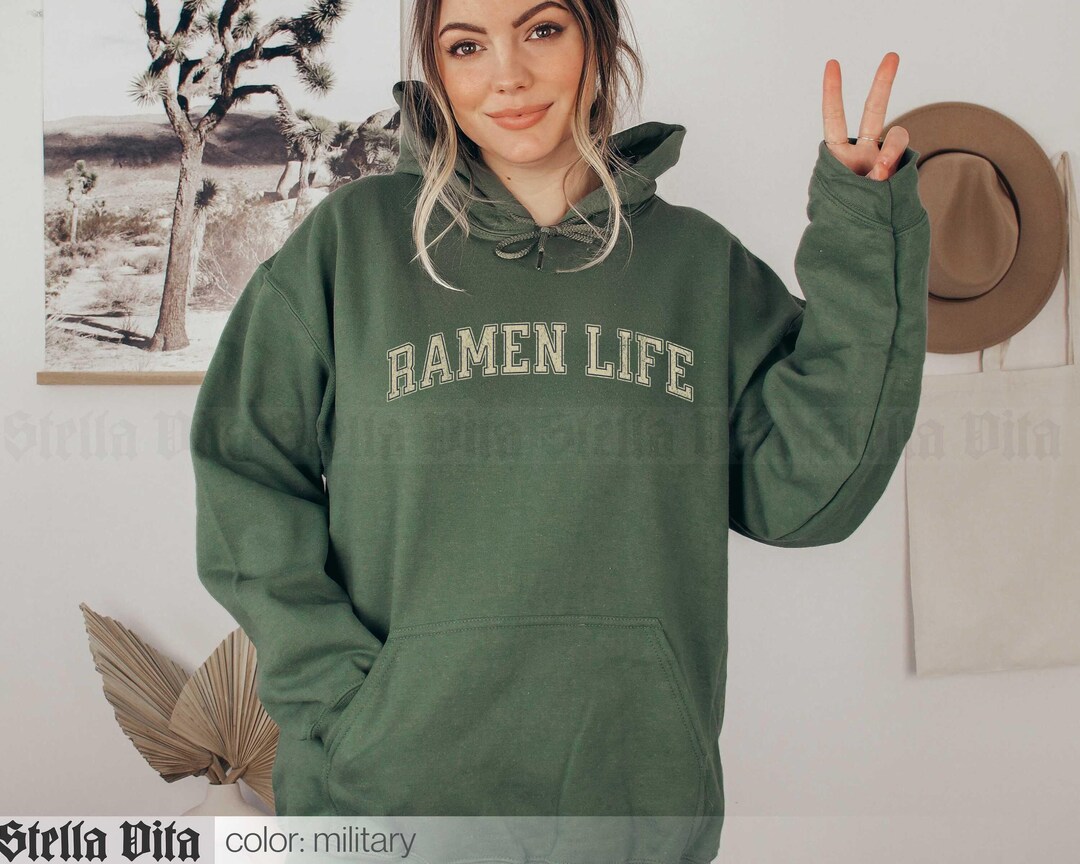 Ramen Life Hoodie, College Style Sweatshirt, Noodle Lover Gift ...