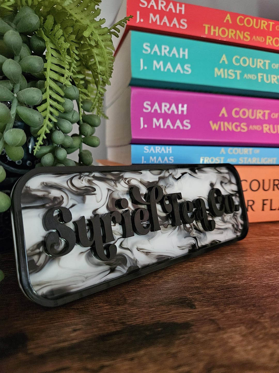 Suriel Tea Co. Book Shelf Decor Sign acotar Highlord Bookish Rhys Feyre ...