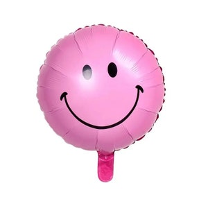 18 Smiley Foil Balloons Round Smile Playground Baby Shower Toys Wedding ...