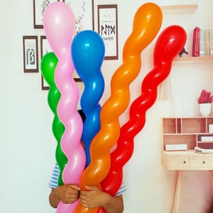 Spiral Balloons Curly Balons Large Twisted Wavy Long Balloons Birthday ...